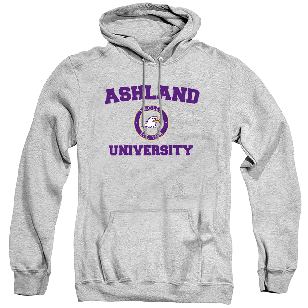 LOGOVISION Ashland University Official Circle Logo Unisex Adult Pull-Over Hoodie,Athletic Heather, Large