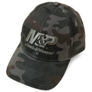 m&p by smith & wesson officially licensed men’s baseball hat, adjustable dark camo with emobroidered logo