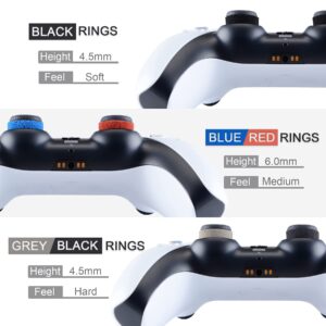 PlayVital 5 Pairs Aim Assist Target Motion Control Precision Rings for PS5, for PS4, Xbox Series X/S, Xbox One, Xbox 360, Switch Pro Controller - 5 Colors 3 Different Strength