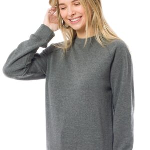 Design by Olivia Women's Basic Soft & Comfortable Pullover Fleece Crewneck Sweatshirt Fall Outfits Medium Grey S