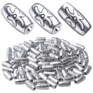 bronagrand 100pcs spacers beads tibetan antique silver column spacer beads alloy tube beads loose bead spacers charm beads for diy jewelry crafts making finding