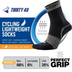 Thirty48 Cycling Socks with S.Café Fabric, Odor Resistant, UV Protection, Quick Drying