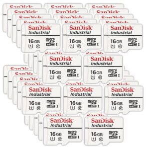 sandisk industrial 16gb micro sd memory card class 10 uhs-i microsdhc (bulk 50 pack) in cases (sdsdqaf3-016g-i) bundle with (1) everything but stromboli card reader