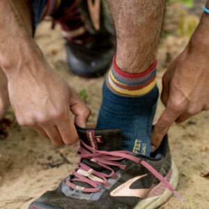 Farm to Feet Max Patch Light Cushion Technical 1/4 Crew Merino Wool Socks (Medium, Denim Blue Heather)