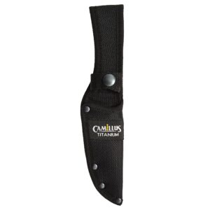 Camillus Hawker 9" Drop Point Blade Durable Corrosion-Resistant 420 Stainless Steel Hunting Hiking Fishing Camping Fixed Blade Knife with Protective Sheath