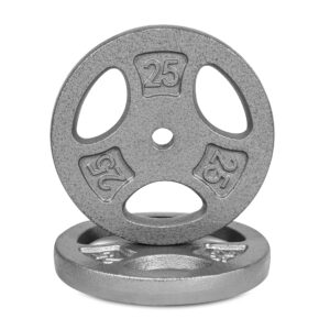 wf athletic supply cast iron 1-inch standard grip plate for strength training, muscle toning, weight loss & crossfit - multiple choices available