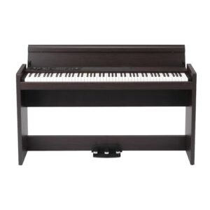 korg, lp-380u digital home piano with 88-key fully weighted keyboard, built-in speakers, furniture stand, and 3-pedal unit (lp-380-rw-u)