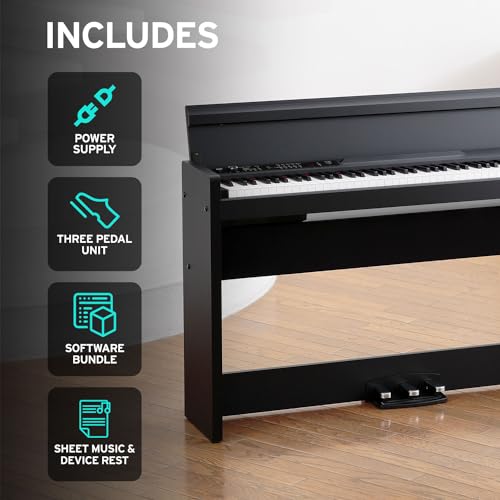 KORG, LP-380U Digital Home Piano with 88-Key Fully Weighted Keyboard, Built-in Speakers, Furniture Stand, and 3-Pedal Unit (LP-380-RW-U)