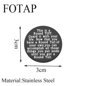 FOTAP Round TUIT Token Get A Round TUIT Guard it With Your Life Token Coins Inspirational Graduation Gift (Black- Tuit)