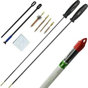 gun cleaning one piece long rod kit 2 carbon fiber rods (4,5mm) 36" long with 2 plastic chamber cleaning rods packed in one tube bore friendly…