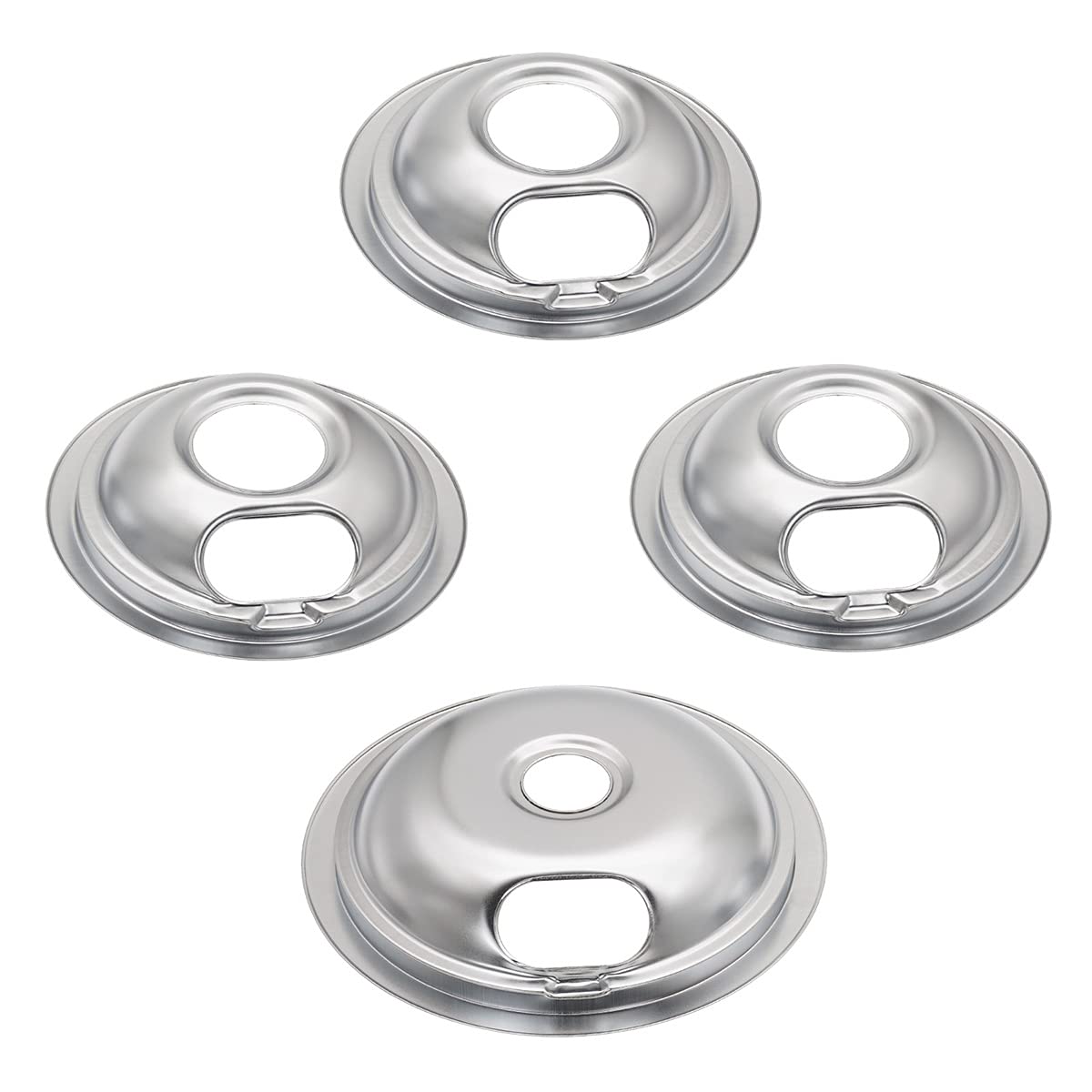 Siwdoy W10196405 W10196406 Chrome Drip Pan Set and MP21YA MP15YA Burner Surface Elements, Compatible with Whirlpool Range Oven