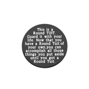 fotap round tuit token get a round tuit guard it with your life token coins inspirational graduation gift (black- tuit)