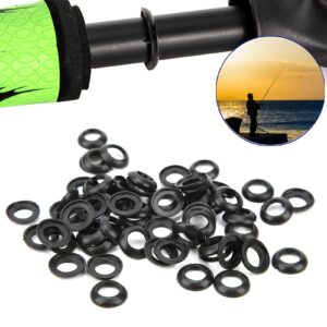 Alomejor 60PCS Rubber Ring Winding Check Fishing Rod Elastic Winding Check Dress Ring for Fly Spinning(13MM)