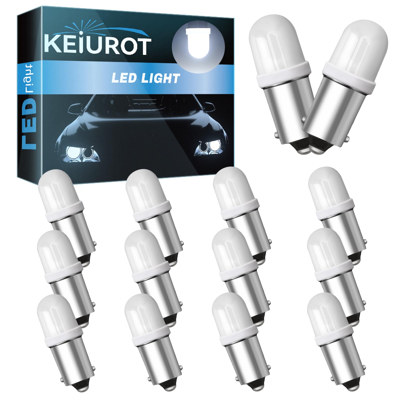 Keiurot 47 Bulb 44 755 756 1893 1895 1847 Bulb T47 BA9S Led Bulb DC AC 6.3V 6V Nonpolarity for Pinball Led Bulbs Pinball Machine Light Bulb Lamp White Pack of 15