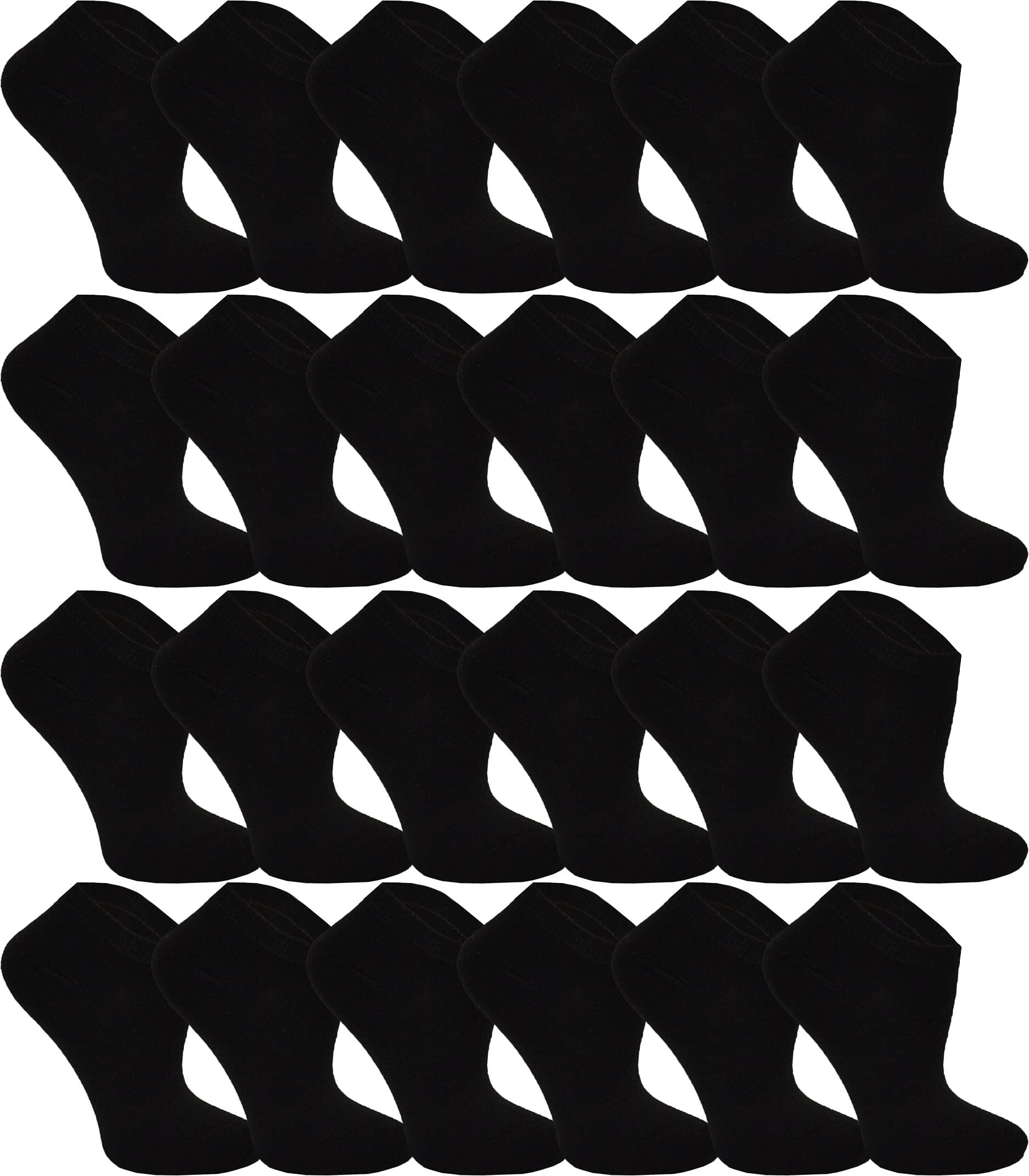 24 Pairs Thin Low Cut Ankle Socks for Men, Comfortable Lightweight Breathable Bulk Pack Wholesale (Black)