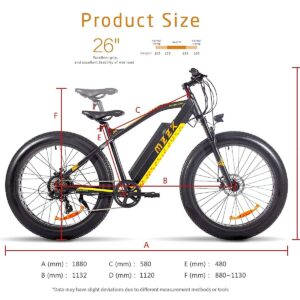 MZZK BIKE BAFAGN 750W Motor Electric Bike for Adults Fat Tire 7-Speed Powerful Mountain E-Bike with 48V Lithium Battery and Multi-Function Display, Black