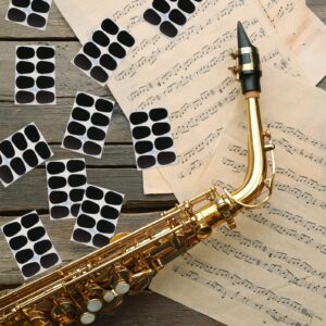 Boao 160 Pieces Saxophone and Clarinet Mouthpiece Cushion Sax Mouthpiece Patches Pads Cushions Thick Rubber 0.8 mm with Strong Adhesive