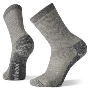 smartwool hike classic edition extra cushion crew socks, medium gray, large