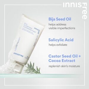 innisfree Bija Clarifying Cleansing Foam with Salicylic Acid and Castor Seed Oil, Korean Face Wash, Sulfate Free