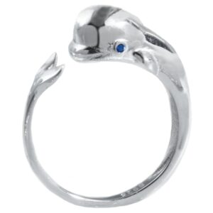 helen de lete beluga white whale s925 sterling silver adjustable ring - high polish version