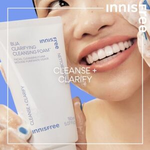 innisfree Bija Clarifying Cleansing Foam with Salicylic Acid and Castor Seed Oil, Korean Face Wash, Sulfate Free