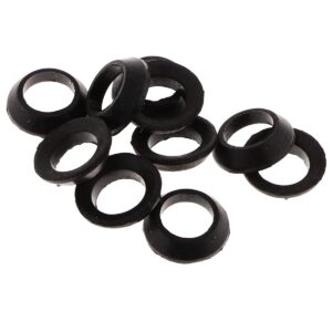 heyous 20pcs Rubber Ring Winding Check ID 10mm OD 15mm - Fishing Rod Building DIY Components for Fly Spinning Casting Rods Fishing Accessories, Black