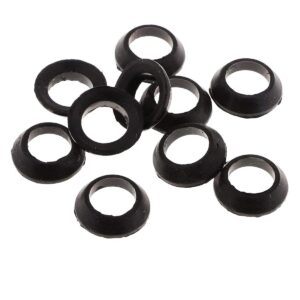 heyous 20pcs Rubber Ring Winding Check ID 10mm OD 15mm - Fishing Rod Building DIY Components for Fly Spinning Casting Rods Fishing Accessories, Black