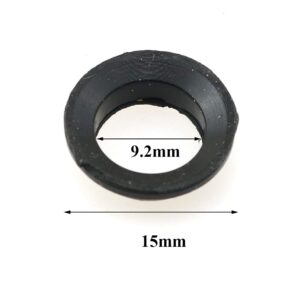 heyous 20pcs Rubber Ring Winding Check ID 10mm OD 15mm - Fishing Rod Building DIY Components for Fly Spinning Casting Rods Fishing Accessories, Black