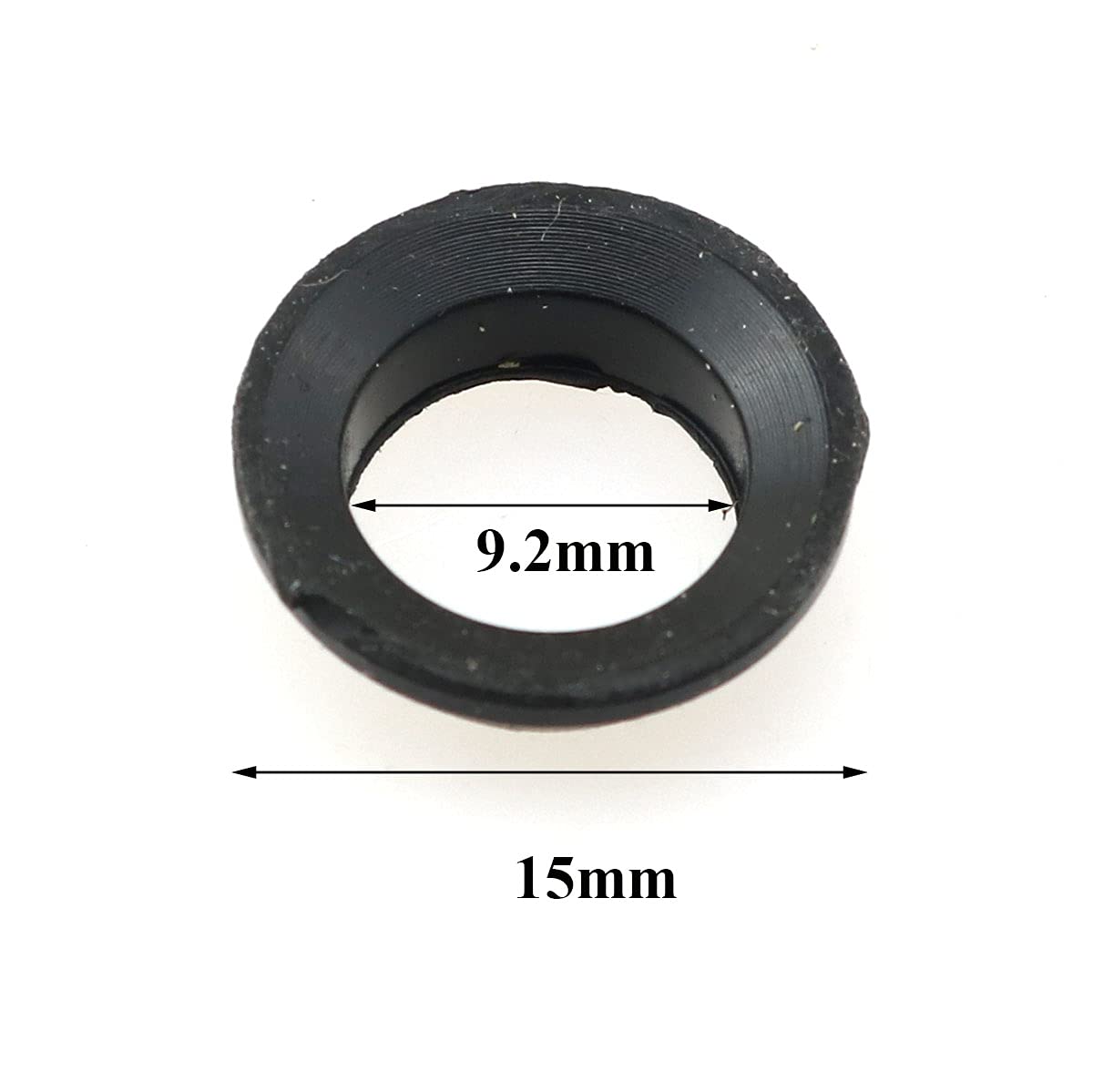 heyous 20pcs Rubber Ring Winding Check ID 10mm OD 15mm - Fishing Rod Building DIY Components for Fly Spinning Casting Rods Fishing Accessories, Black