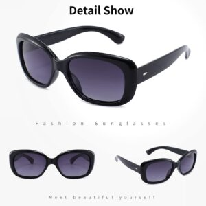 Dollger Polarized Dark sunglasses for women men UV Protection Trendy sunglasses polarized For Driving Square Frame Black