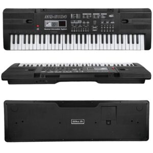 Electronic Keyboard for Beginners, Portable 61 Key Electronic Piano with USB LCD Display Microphone Score Holder,for Kids Adults