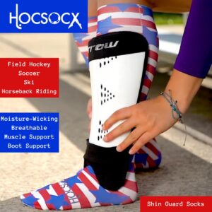 Hocsocx Citrus Pink Blossoms Socks Performance Liner Moisture-Wicking Protection for Field Hockey, Ice Hockey, and Soccer