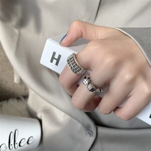 Dice Ring Punk Cube Dice Rings Multiple Dice Ring for Men Women Adjustable Dice Roller Rings Open Jewelry Gifts