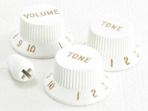 toneshaper fender knob set, strat, white