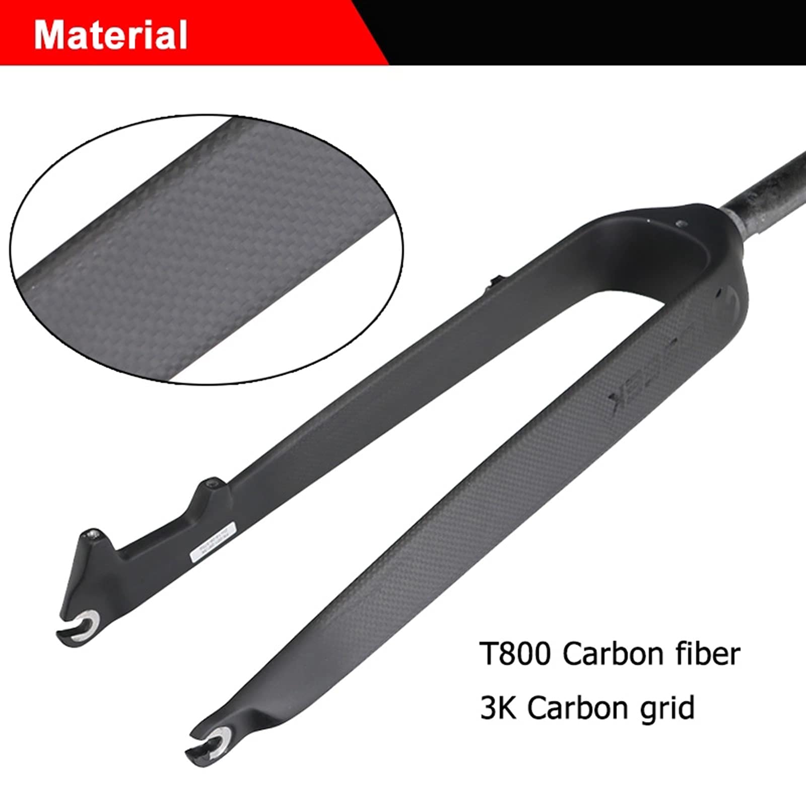 Matte 3K Carbon Fiber Mountain Bike Fork 1-1/8" Rigid Disc Brake 26/27.5/29er Straight Tube 28.6mm, Ultralight Bicycle Carbon Fiber Fork fit Mountain Bike Road,29ER