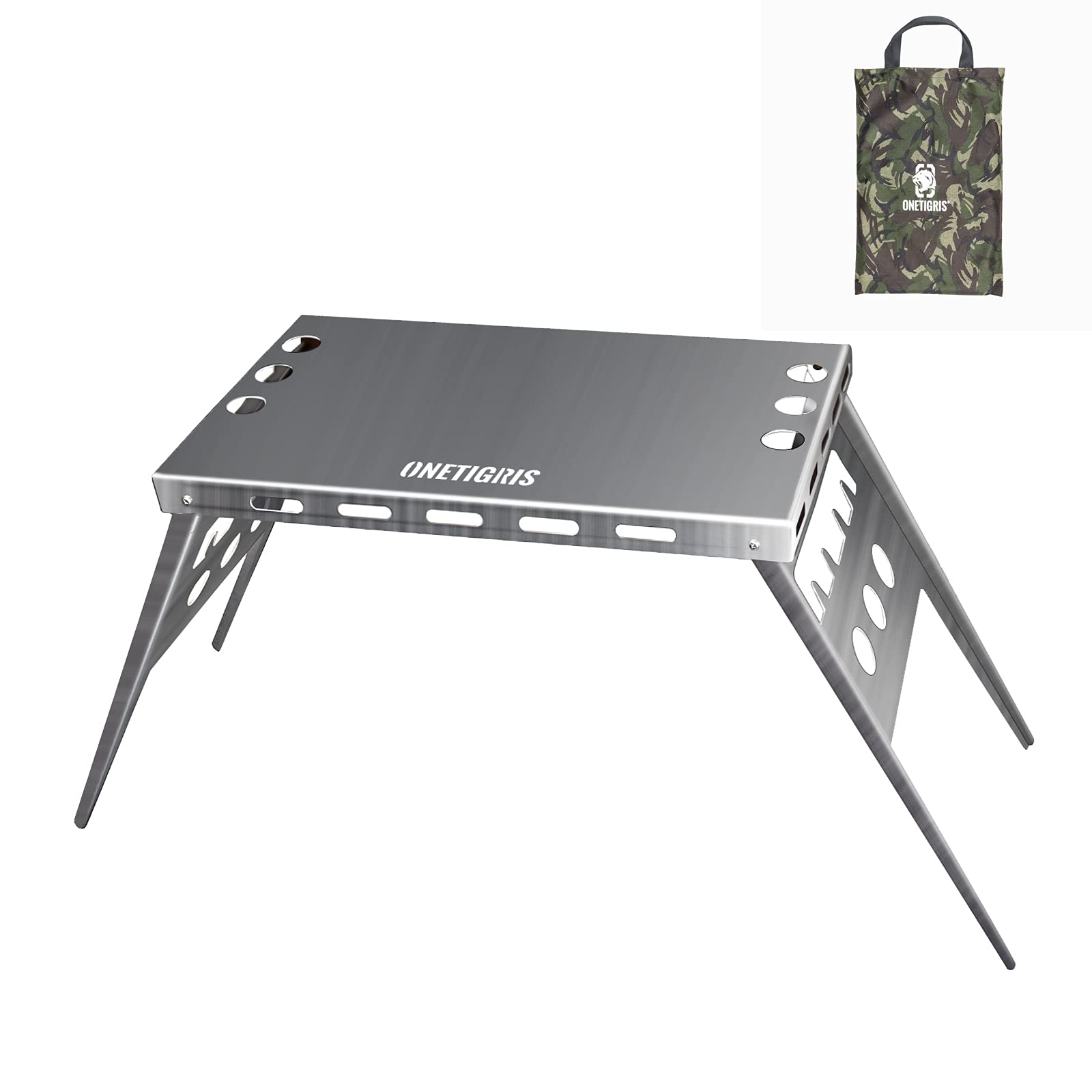 OneTigris MEGABITE Small Folding Table, Lightweight Portable Outdoor Camping Table with Tote Bag for 1-2 Person Camping, Picnic, Beach, Backyard, BBQ, Outdoor Cooking & Dining