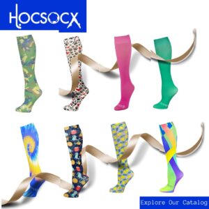 Hocsocx Citrus Pink Blossoms Socks Performance Liner Moisture-Wicking Protection for Field Hockey, Ice Hockey, and Soccer