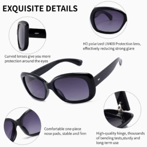 Dollger Polarized Dark sunglasses for women men UV Protection Trendy sunglasses polarized For Driving Square Frame Black