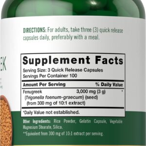 Carlyle Fenugreek Capsules | 300 Count | Non-GMO & Gluten Free Extract | Fenugreek Seeds