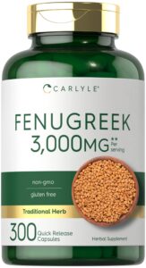 carlyle fenugreek capsules | 300 count | non-gmo & gluten free extract | fenugreek seeds