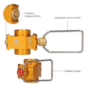 LIXADA Gas Saver Plus Gas Convertor Shifter Refill Gas Tank Conversion Adapter Gas Adaptor Valve Long Gas Cylinder Adapter Propane Tank Adapter for Camping Hiking Fishing