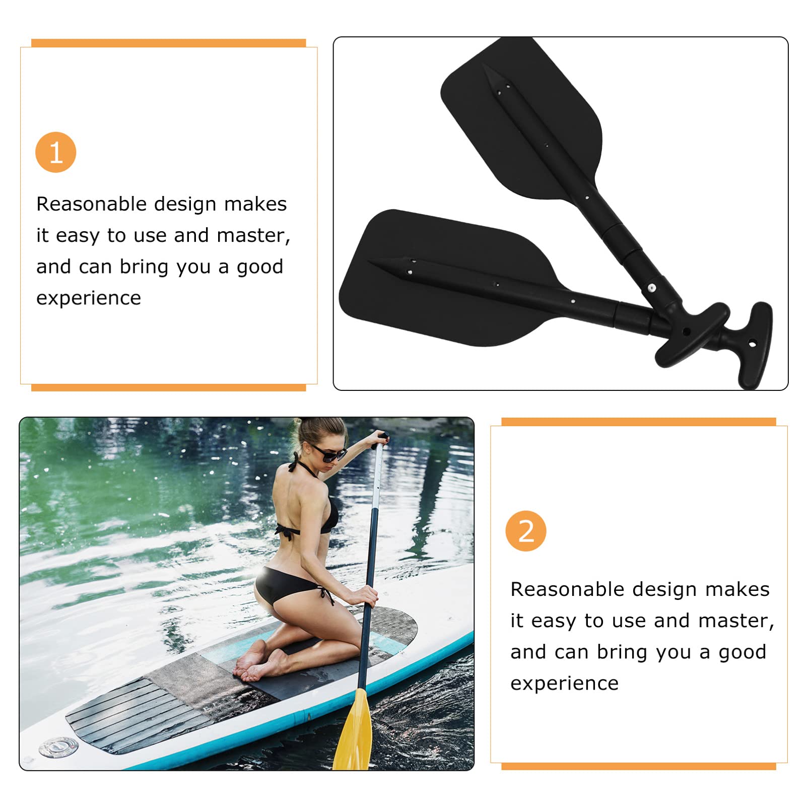 BESPORTBLE 2pcs SUP Paddles Telescoping Plastic Boat Paddle Collapsible Oar for Kayak Jet Ski and Canoe Safety Boat Accessories