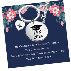 lqri lpn 2024 keychain lpn keychain caduceus women jewelry licensed physicians nurse graduation gifts lpn gifts(lpn)