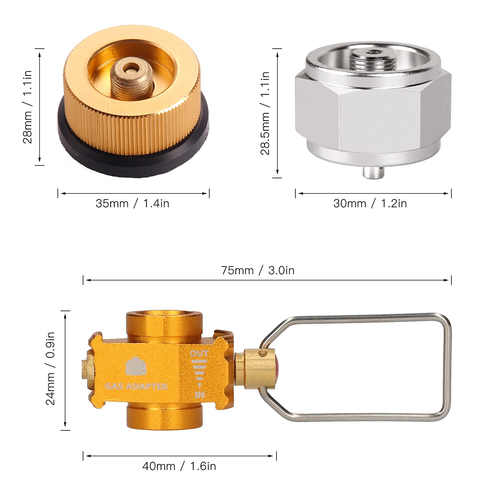 LIXADA Gas Saver Plus Gas Convertor Shifter Refill Gas Tank Conversion Adapter Gas Adaptor Valve Long Gas Cylinder Adapter Propane Tank Adapter for Camping Hiking Fishing