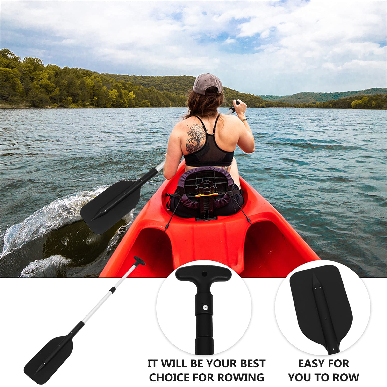 BESPORTBLE 2pcs SUP Paddles Telescoping Plastic Boat Paddle Collapsible Oar for Kayak Jet Ski and Canoe Safety Boat Accessories