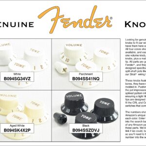 ToneShaper Fender Knob Set, Strat, Aged White