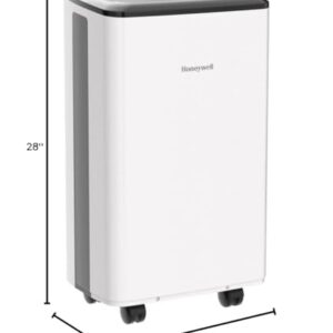 Honeywell 8,000 BTU Smart WiFi Portable Air Conditioner For Bedroom, Office, Living Room, Kitchen, 115V, Cools Up to 350 Sq. Ft. with Dehumidifier, Remote Control and Alexa Voice Control, White