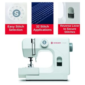 SINGER | M1000 Sewing Machine - 32 Stitch Applications - Mending Machine - Simple, Portable & Great for Beginners