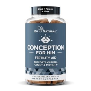 conception for him – fertility supplements for men, male fertility booster & prenatal – optimal sperm count, motility strength – ashwagandha, folate folic acid,magnesium & zinc – 60 veg soft capsules