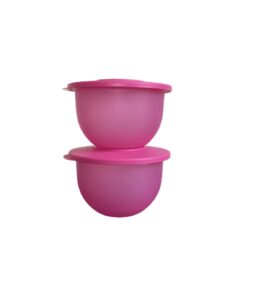 tupperware impressions classic nesting bowls, 5.5, cups, pink set of 2